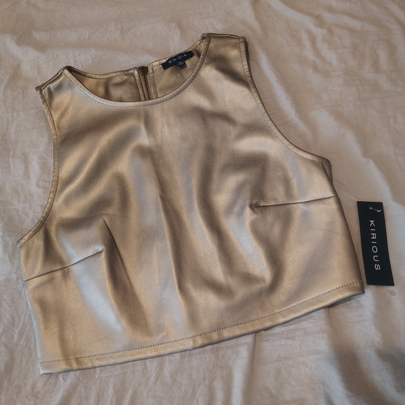 KIRIOUS LOS ANGELES | Tops | Kirious Metallic Gold Womens Crop Top ...